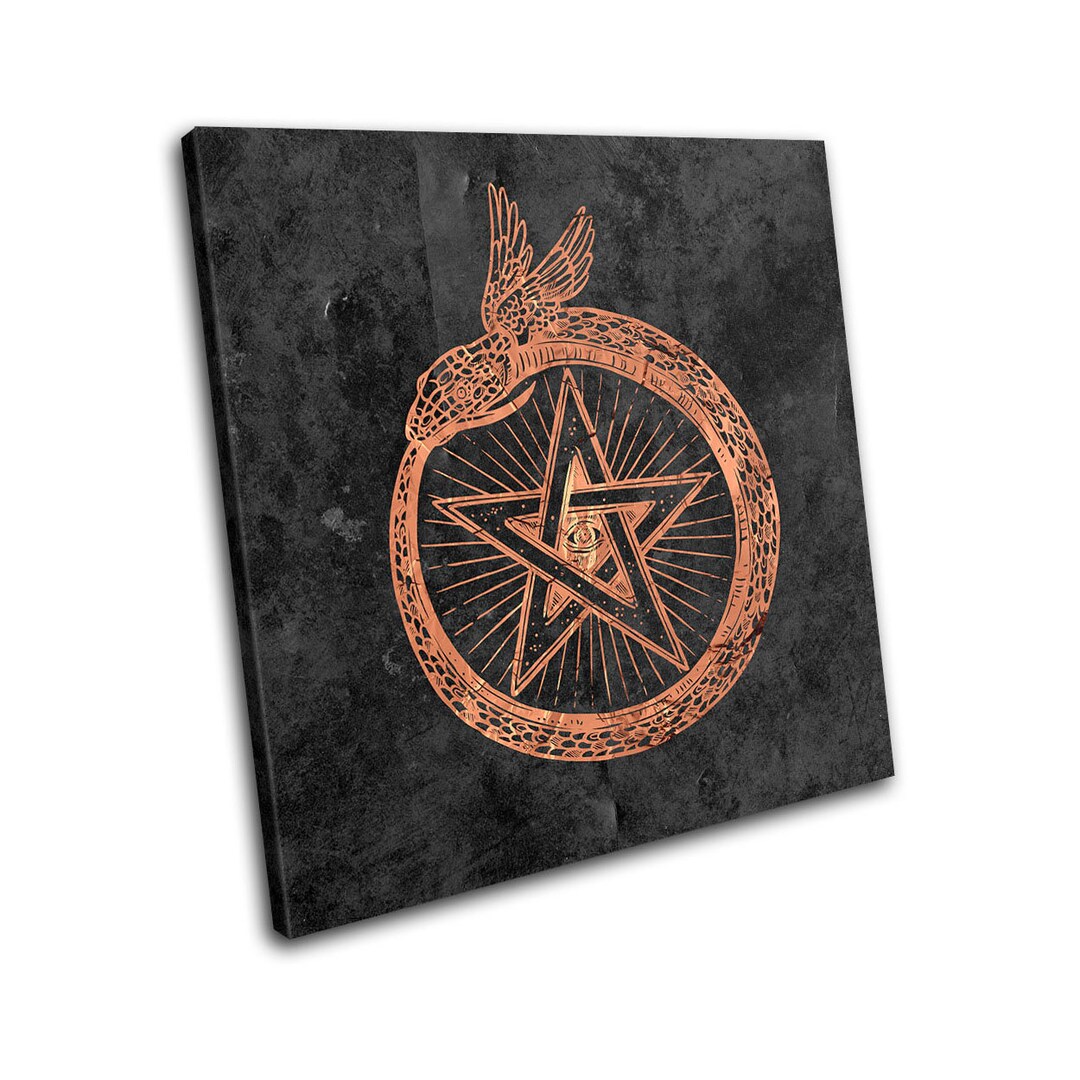 Occult Magic Pentagram Snake Fantasy SINGLE Canvas Art Print Box Framed ...