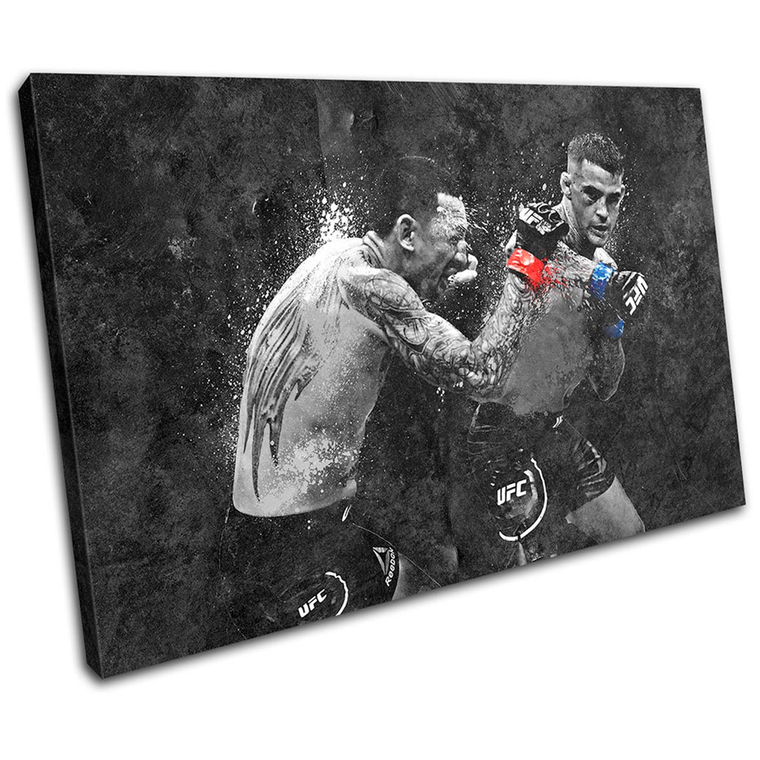 UFC Grunge Holloway Poirier 2 Sports SINGLE Canvas Art Print Box Framed ...