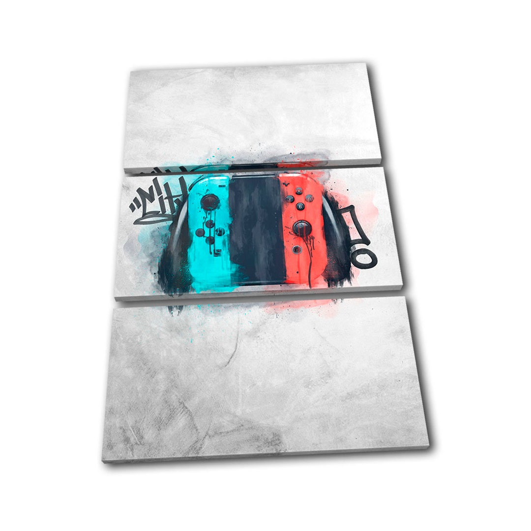 Grunge Graffiti Retro Switch Gaming TREBLE Canvas Art Print Box Framed ...