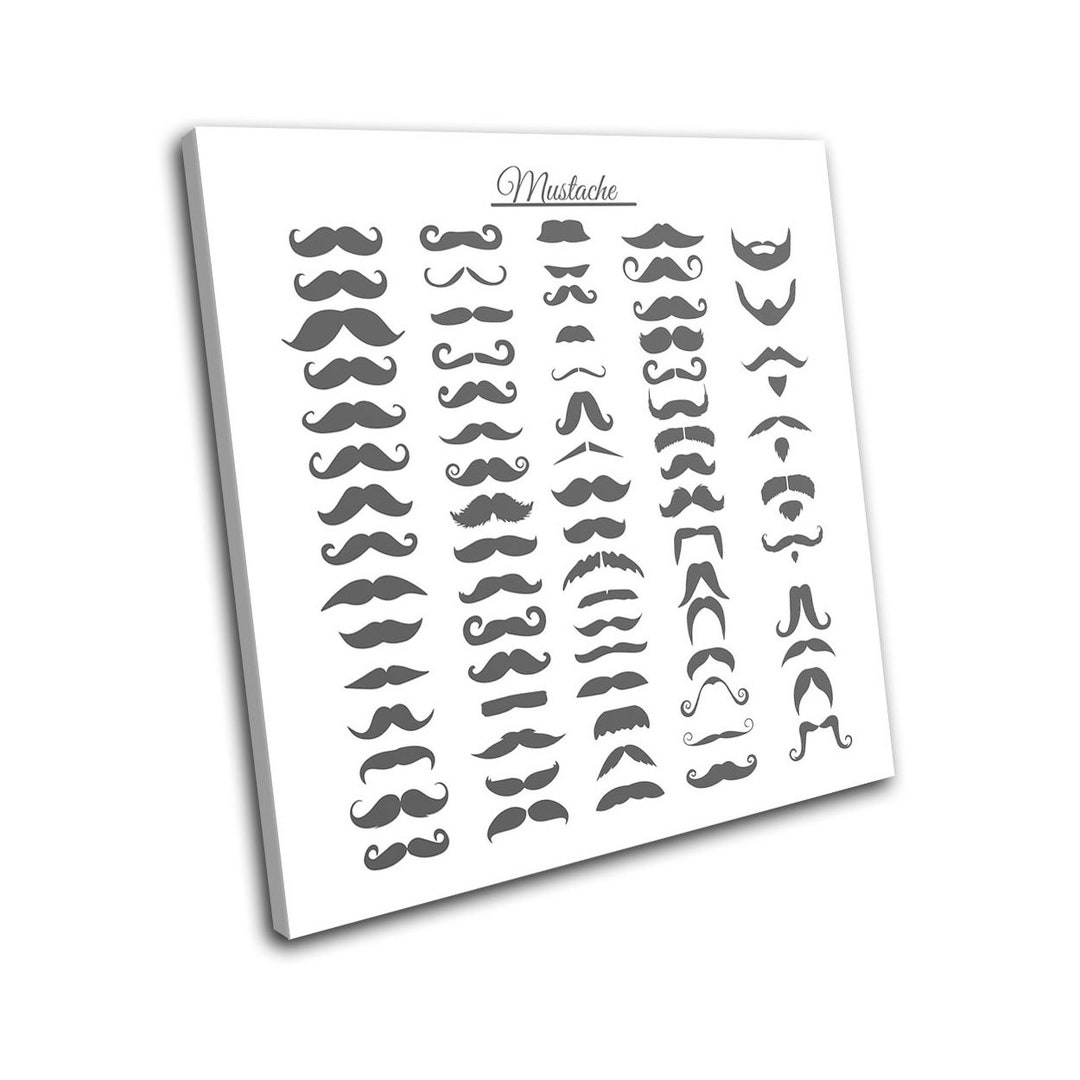 Hipster Grooming Mustache Styles Urban SINGLE Canvas Art Print Box ...