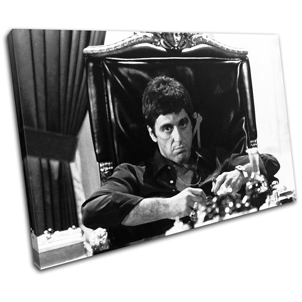 Scarface Al Pacino Chair Movie Greats Canvas Art Print Box Framed ...