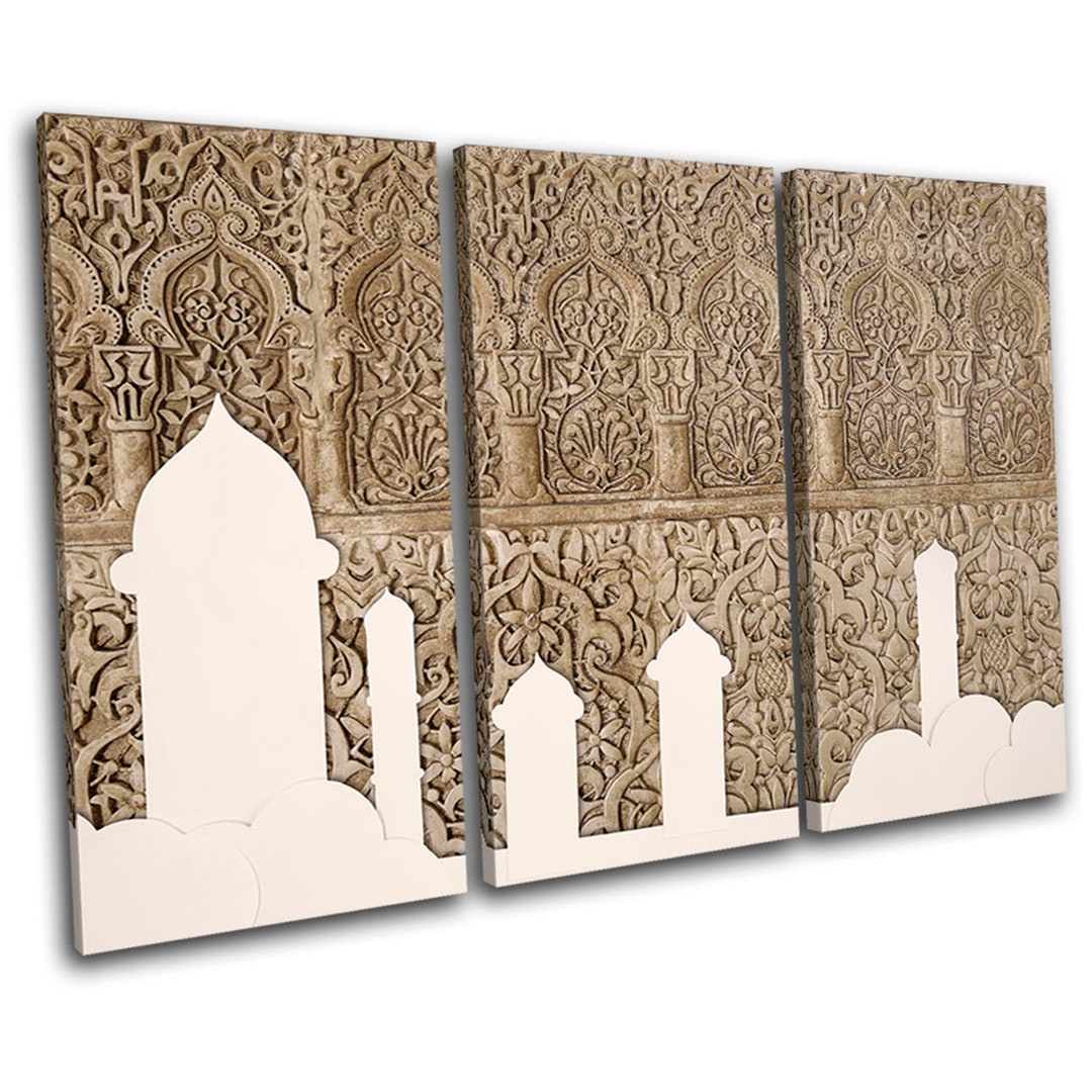Muslim Temple Pattern Architecture TREBLE Canvas Art Print Box Framed ...