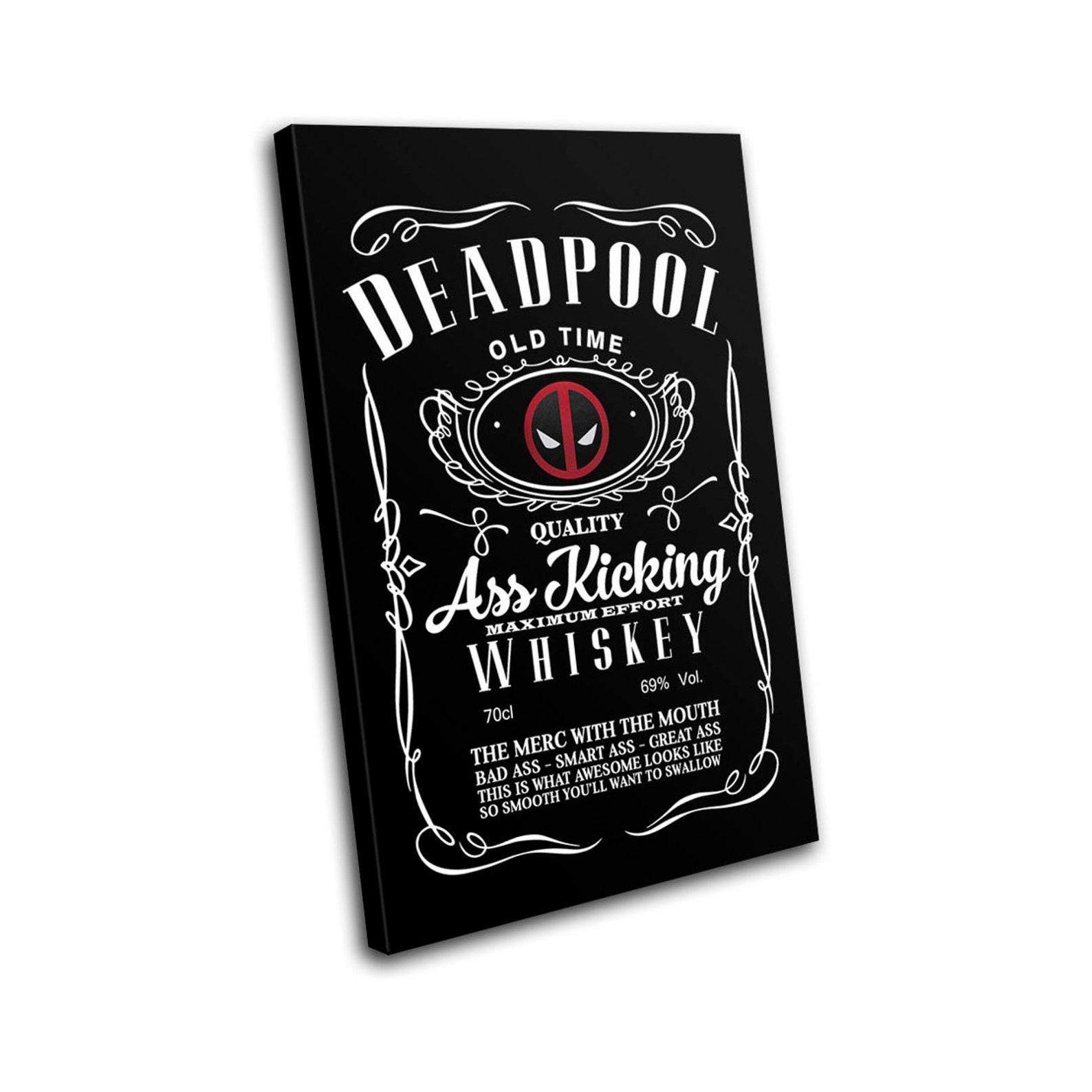 Deadpool Movie JD Whisky Parody Typography Canvas Art Print Box Framed ...