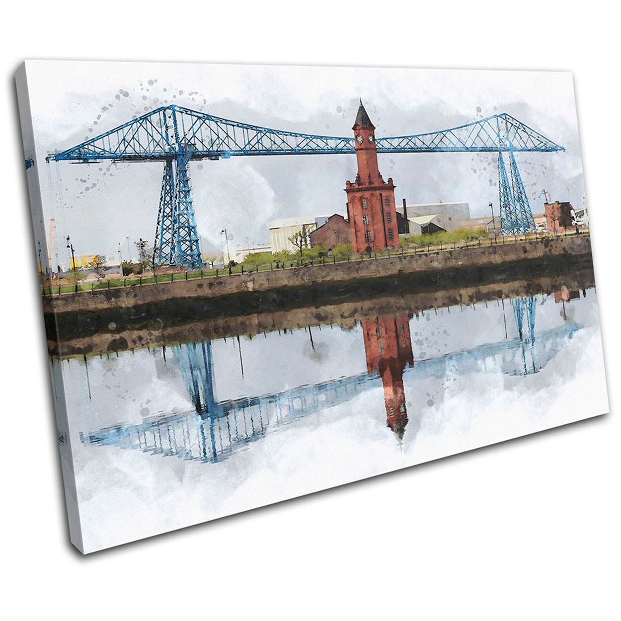 Transporter Bridge Teesside Landmarks SINGLE Canvas Art Print Box ...