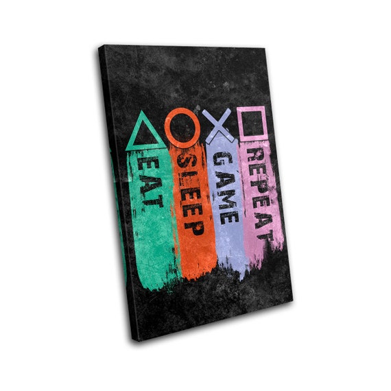 Playstation 5 Symbols Grunge Gaming SINGLE Canvas Art Print - Etsy