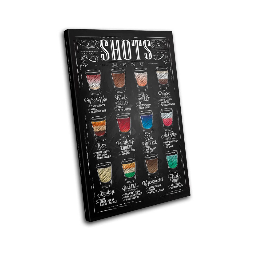 Bar Chalkboard Shots Food Kitchen SINGLE Canvas Art Print Box - Etsy UK