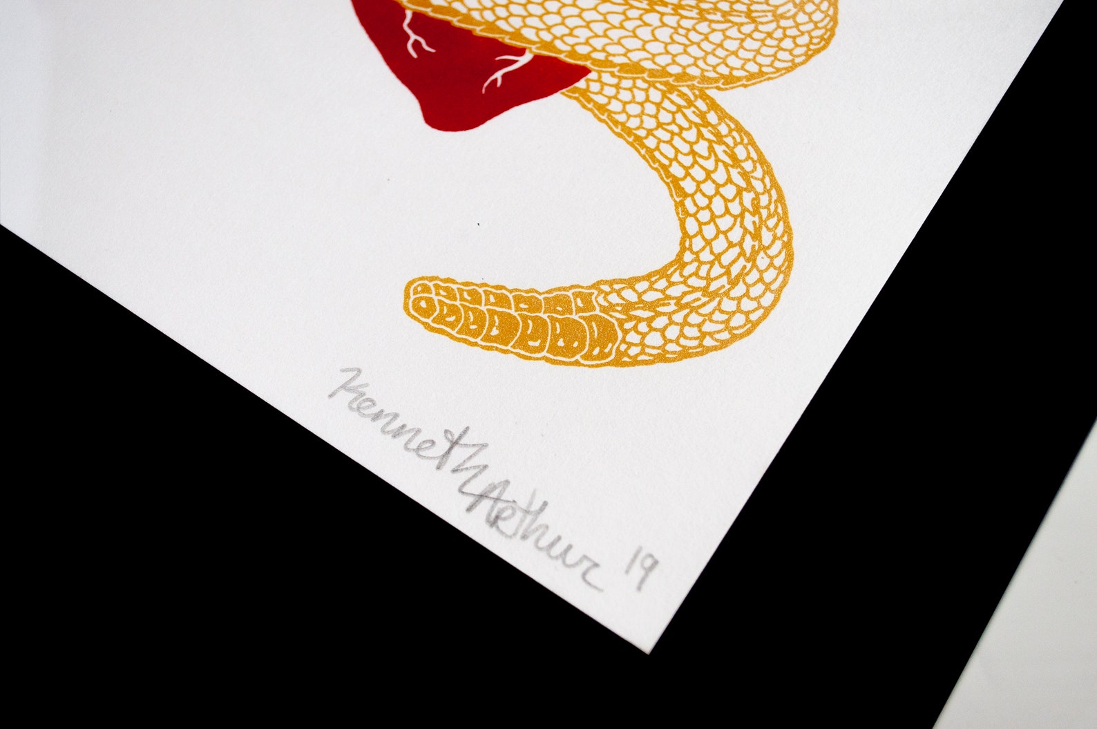 Snake Bite Heart Screen Print - Etsy