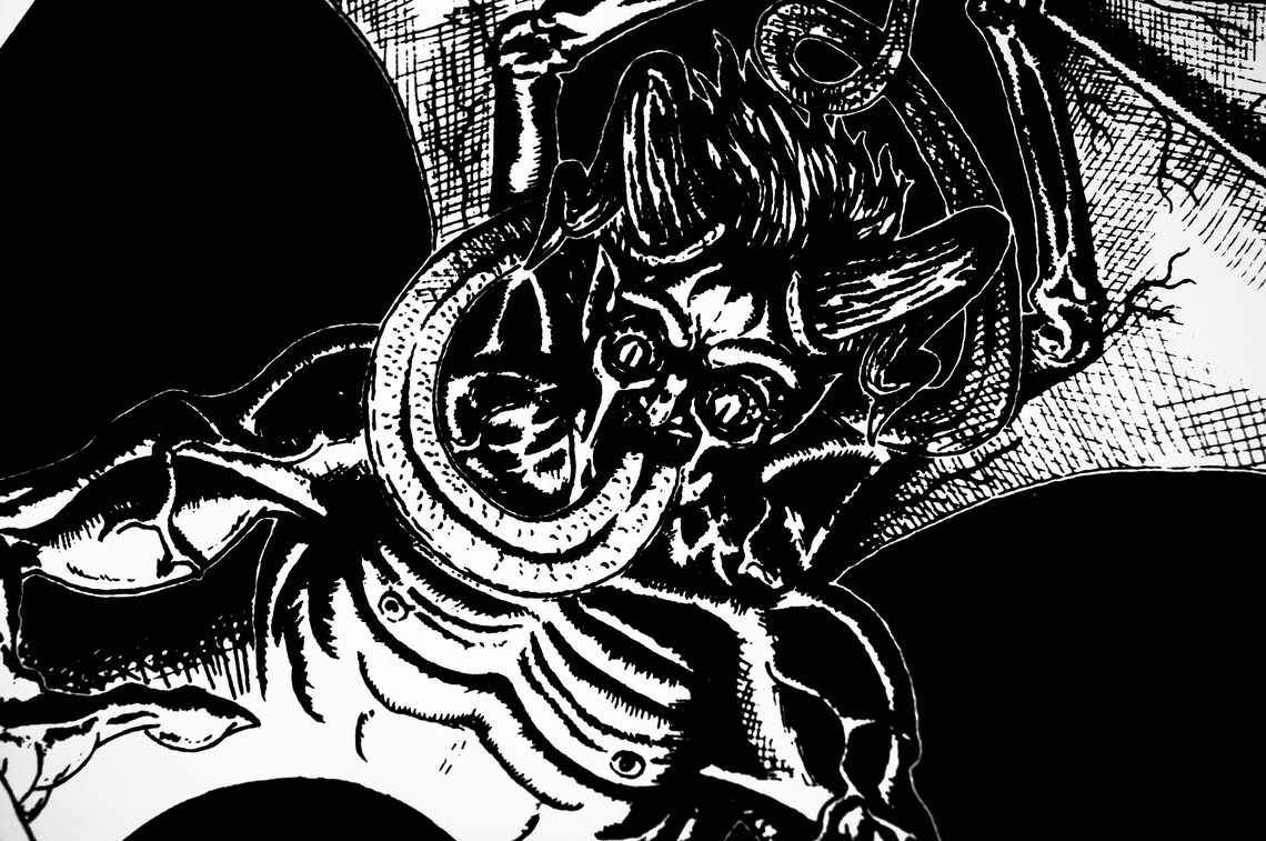The Demon Screen Print - Etsy