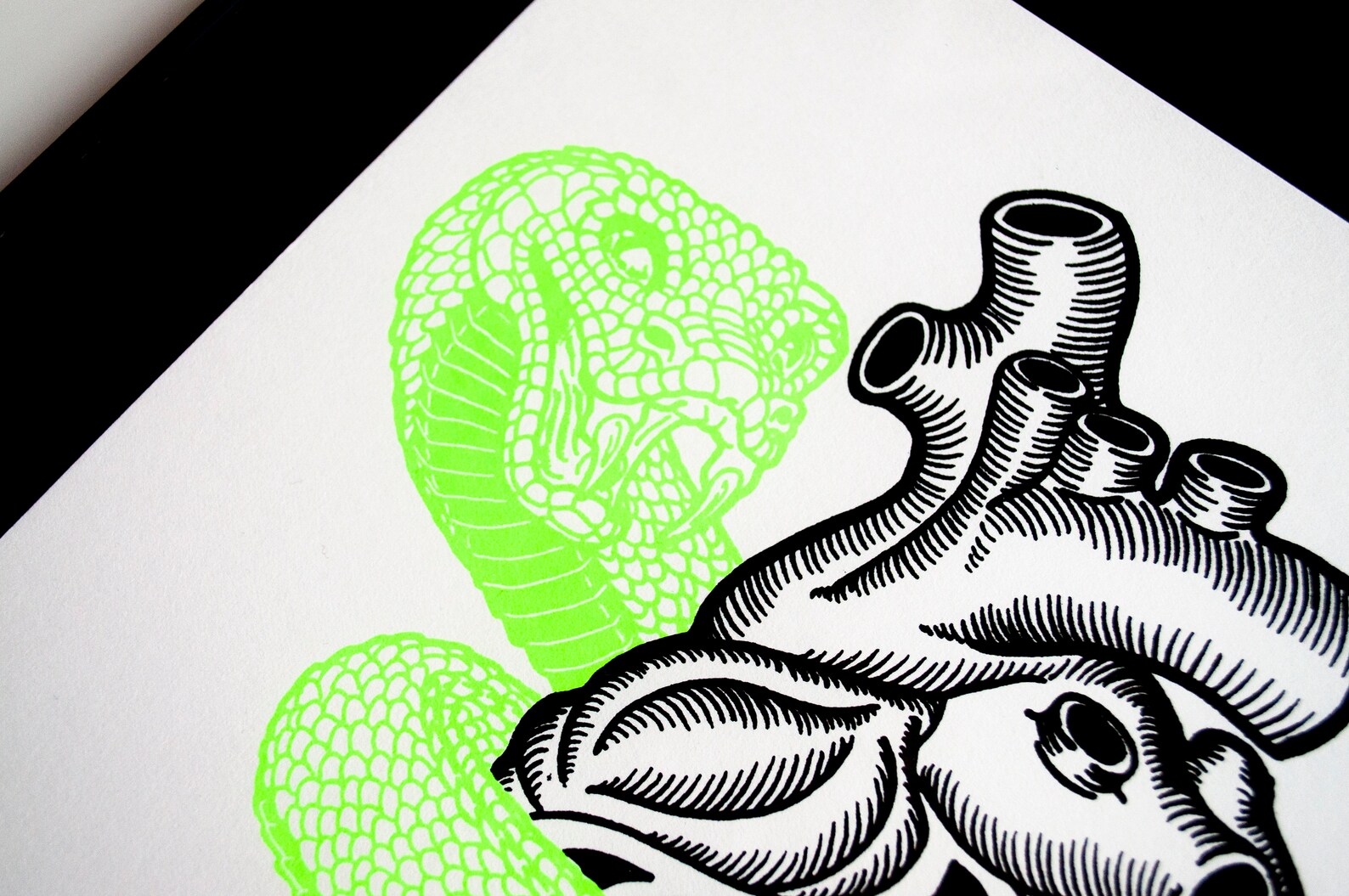 Snake Bite Heart Screen Print - Etsy