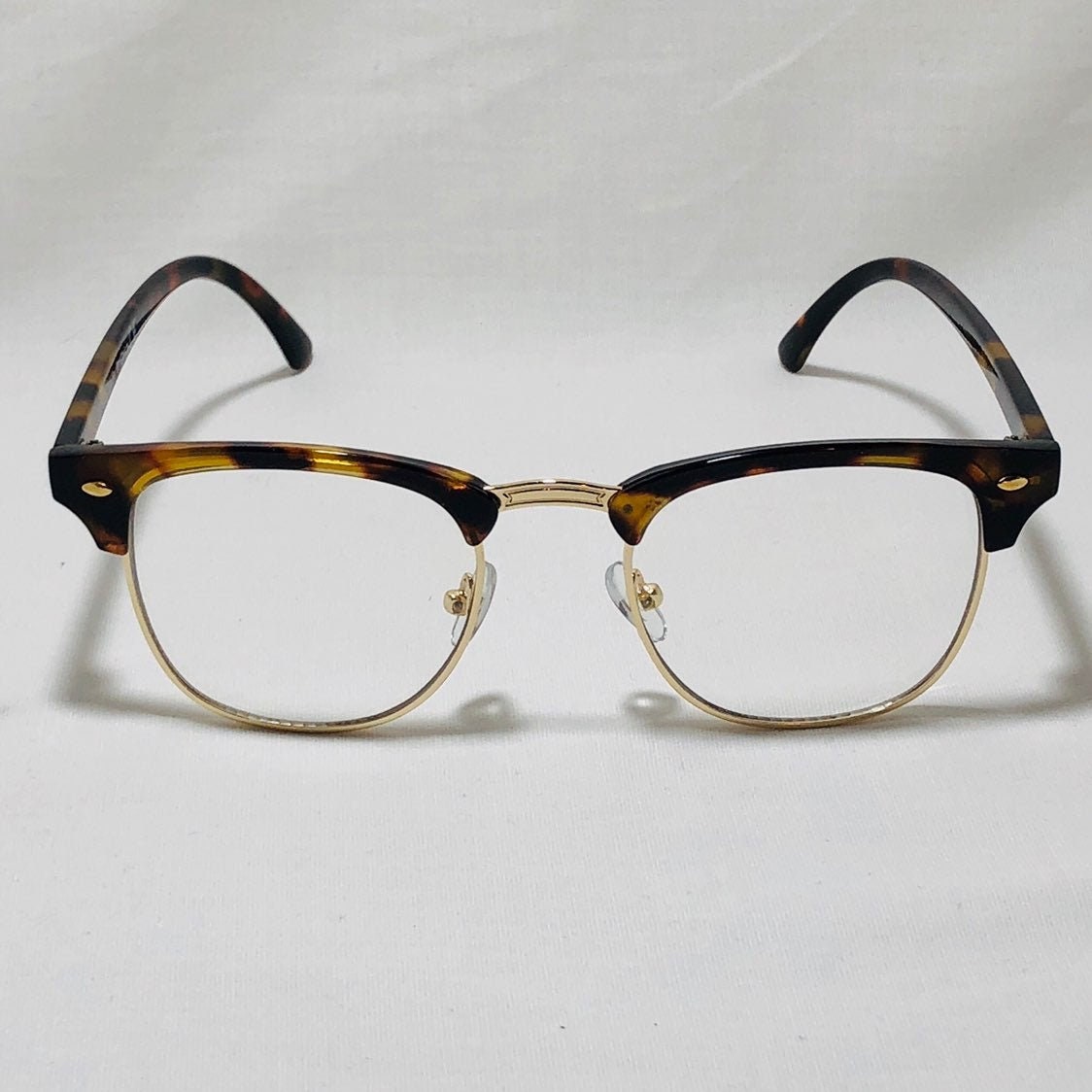 Brow Line Clear Lens Glasses - Etsy