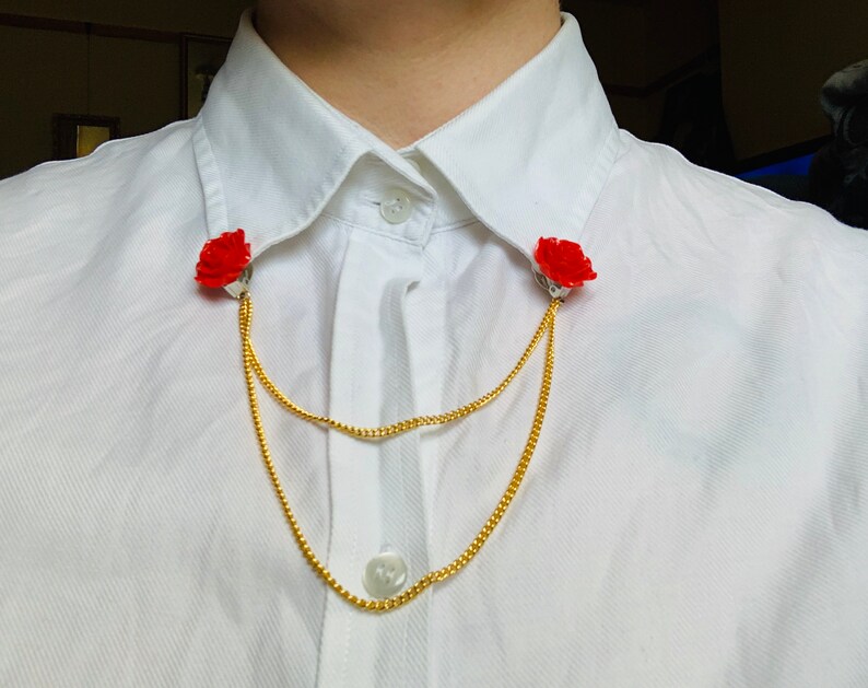 Collar Clips Flower Tipped Collar Chain - Etsy
