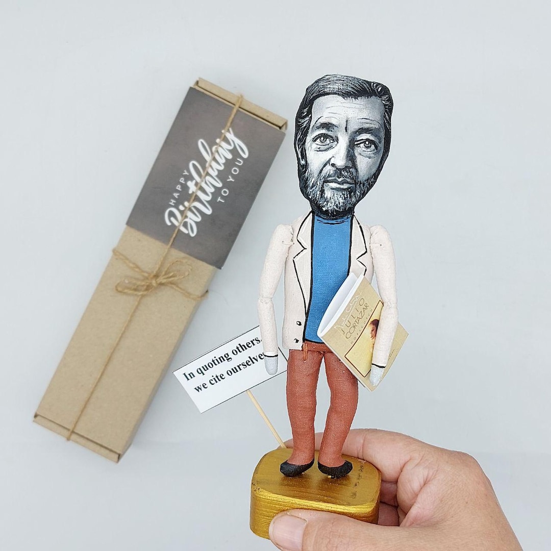 Julio Cortázar Figurine – Argentine Writer Doll – Magical Realism Gift ...