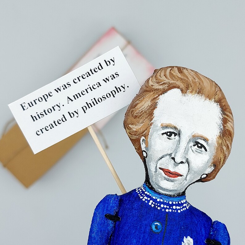 Margaret Thatcher Collectible Doll Hand Painted + Miniature Book ...