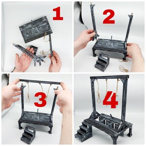 Handmade Wooden Gallows Hand Painted, Hangmans Noose 1:16 Scale, Creepy ...