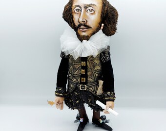 Shakespeare Articulated Paper Doll With Quill and Detachable - Etsy