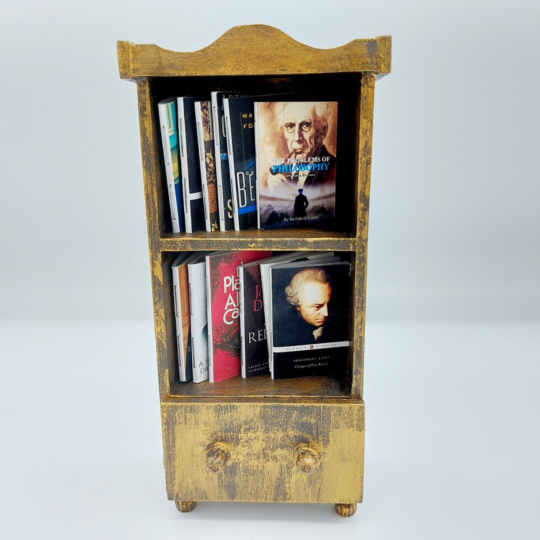 Miniature Wooden Bookcase 1:12 Scale Furniture Library - Etsy