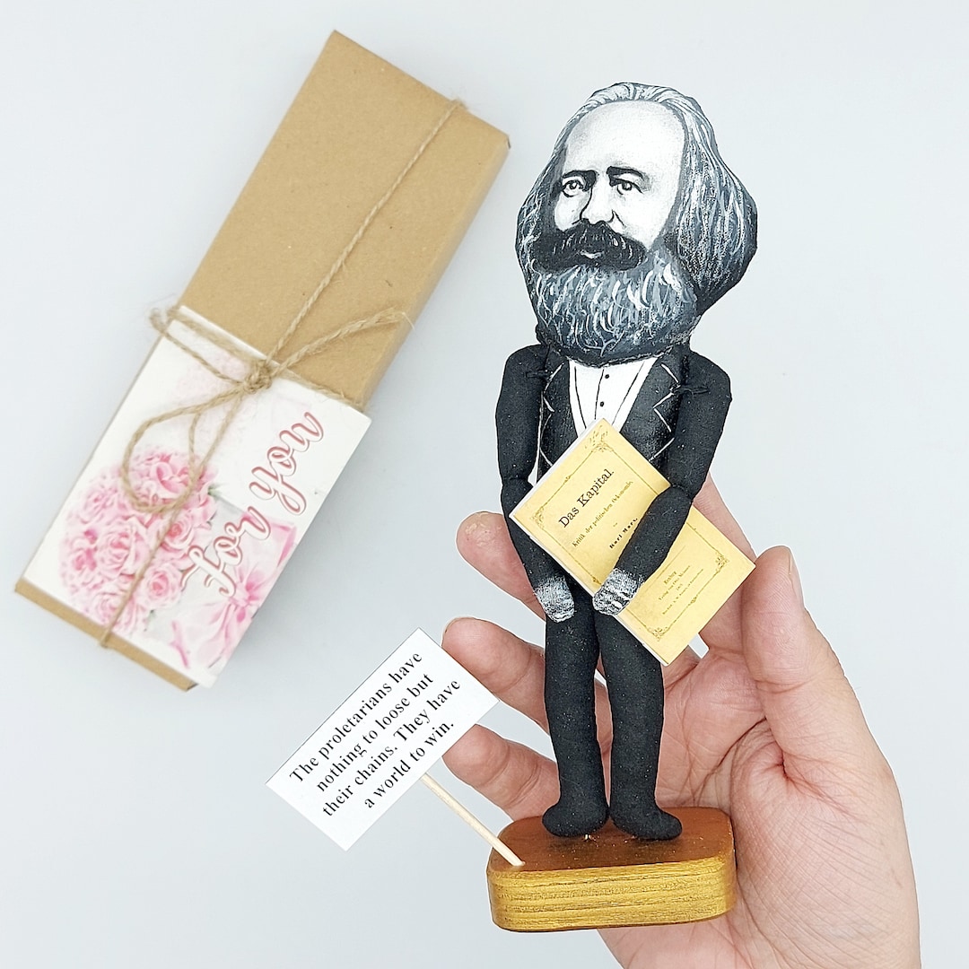 Karl Marx Figurine: Collectible Philosopher Gift With Miniature Book - Etsy