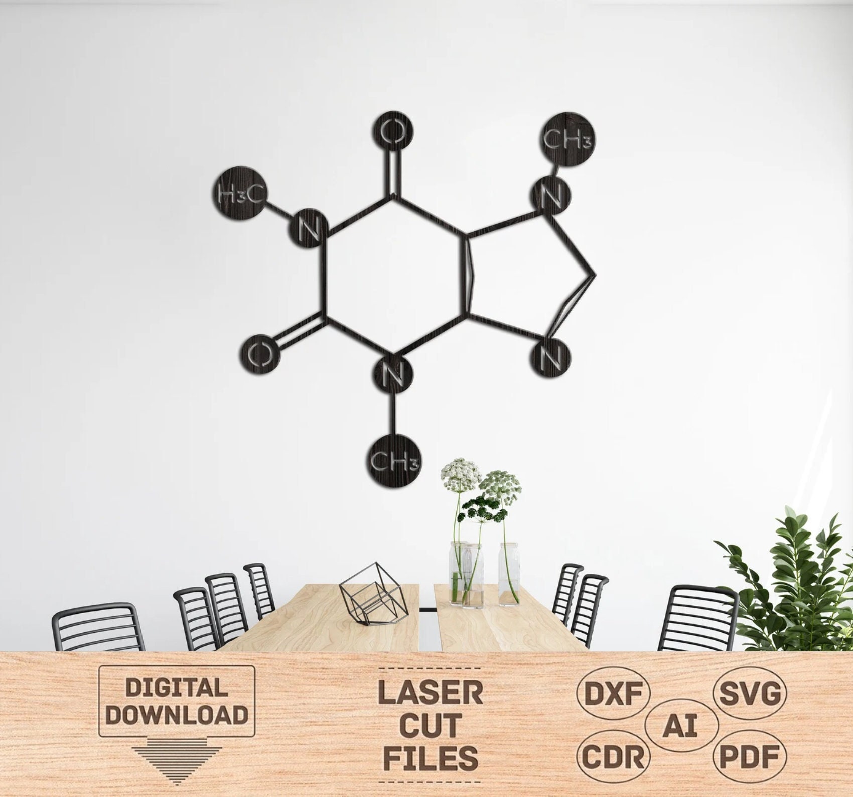 Caffeine Science Svg, Caffeine Svg, Caffeine Formula Svg, Formula Wall ...