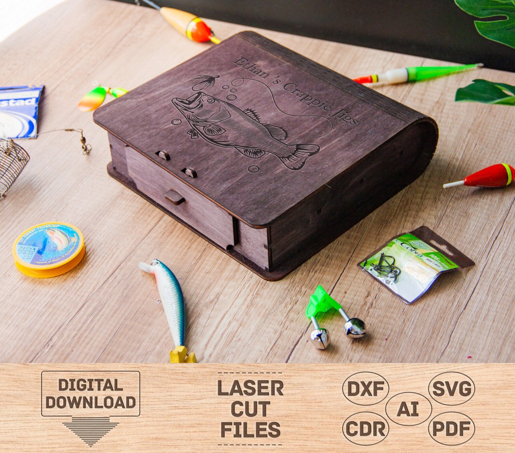 Tackle Box Laser Cut, Tackle Box Svg, Tackle Organizer Svg, Tackle ...