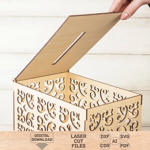 Wedding Card Box Laser Cut, Wedding Card Box Pattern, Wedding Card Box ...
