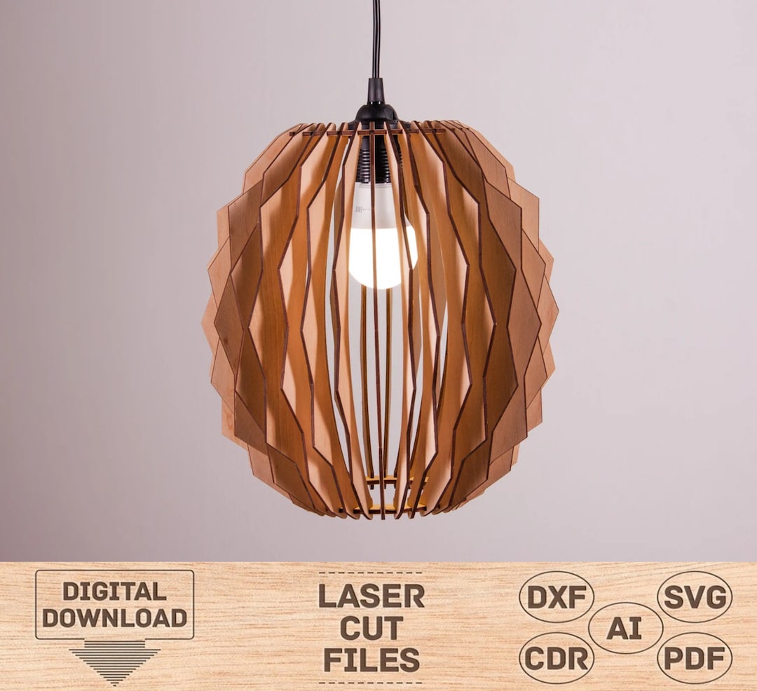 Wooden Pendant Lamp Pattern, Wooden Pendant Lamp Svg, Wooden Pendant ...