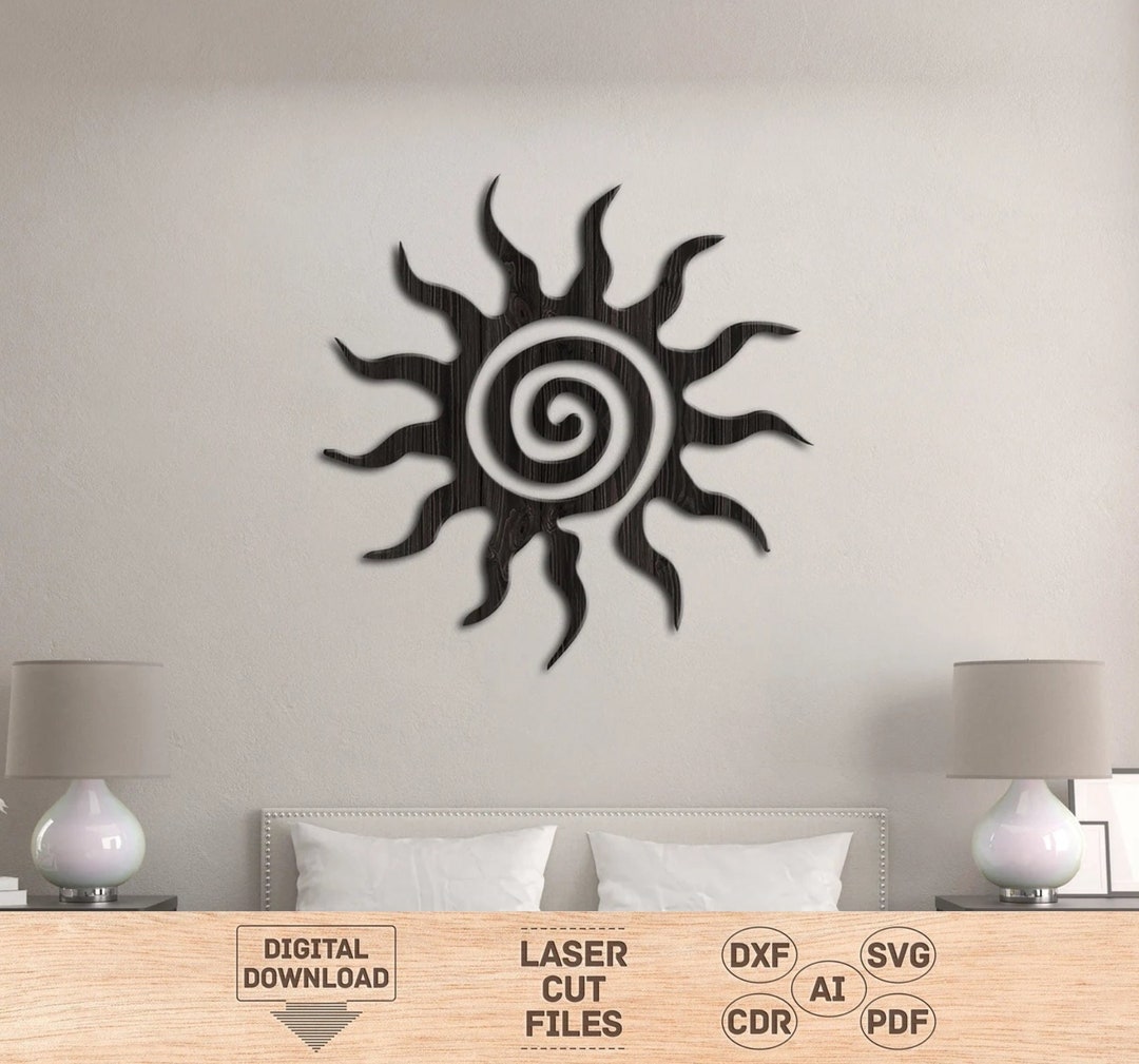 Sun Laser Cut, Wooden Sun Laser Cut, Wooden Sun Svg, Wooden Sun Pdf ...
