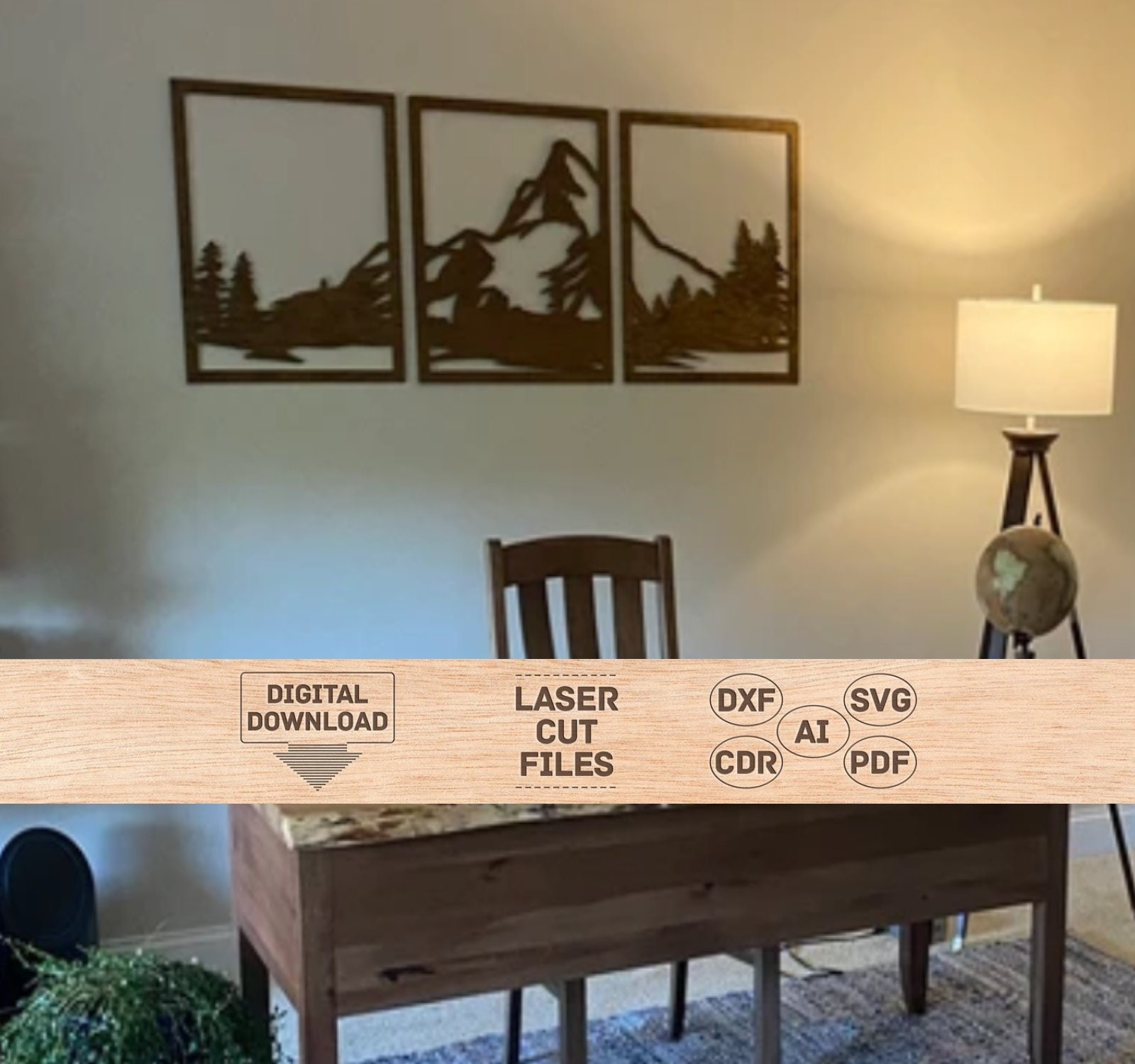 Mountain Svg, Mountain Pdf, Mountain Dxf, Mountain Wall Art, Mountain ...