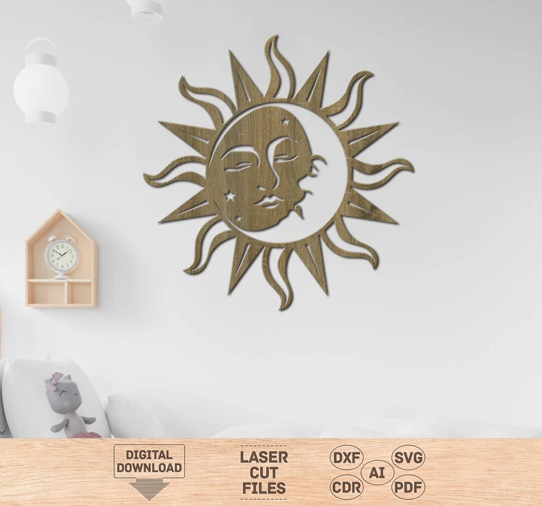 Sun and Moon Pdf, Sun and Moon Cdr, Sun and Moon Svg, Sun Svg, Moon Svg ...