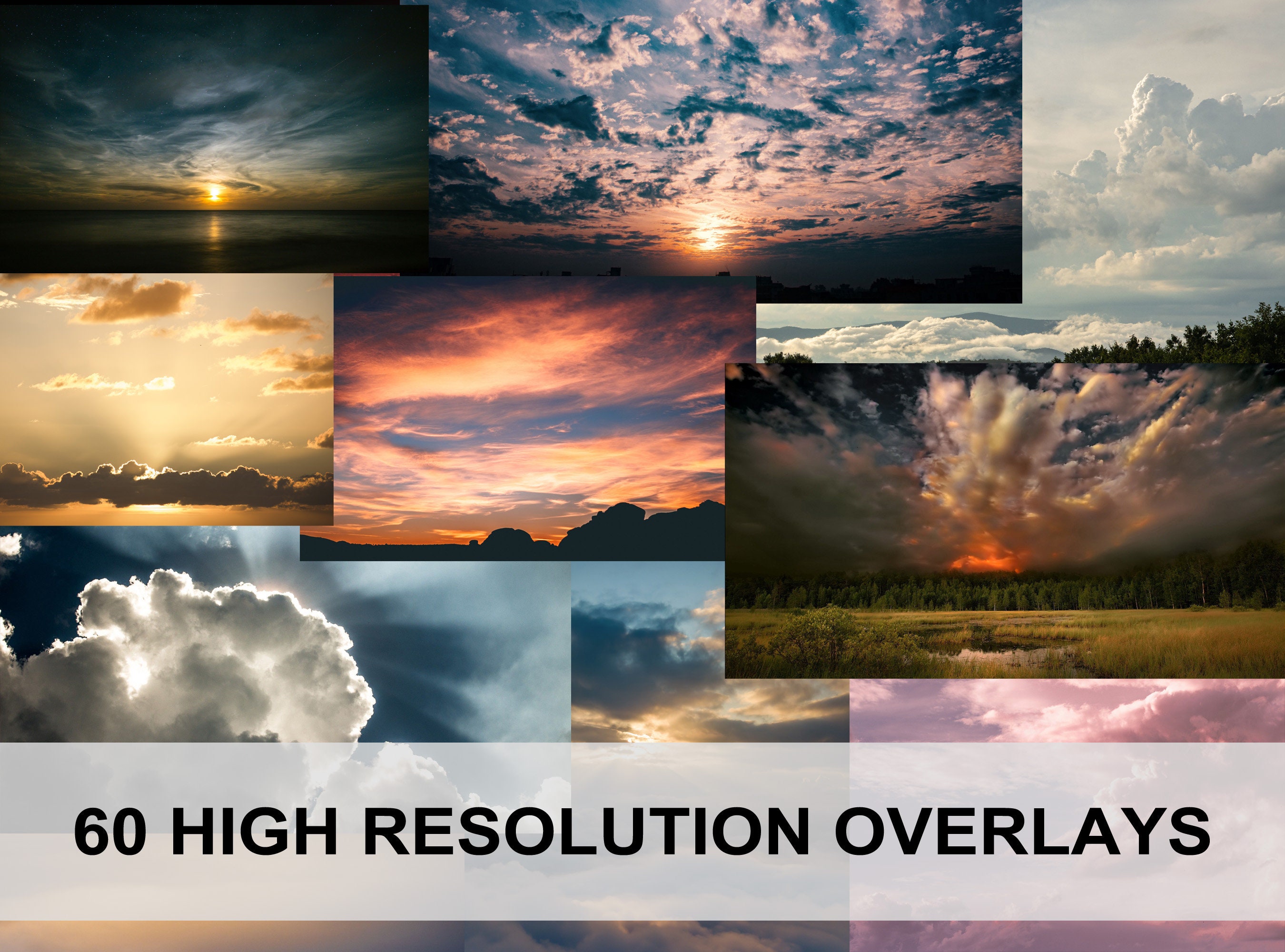 60 Sky Overlays,photo Overlays,sky Overlays for Photoshop,photo Editing ...