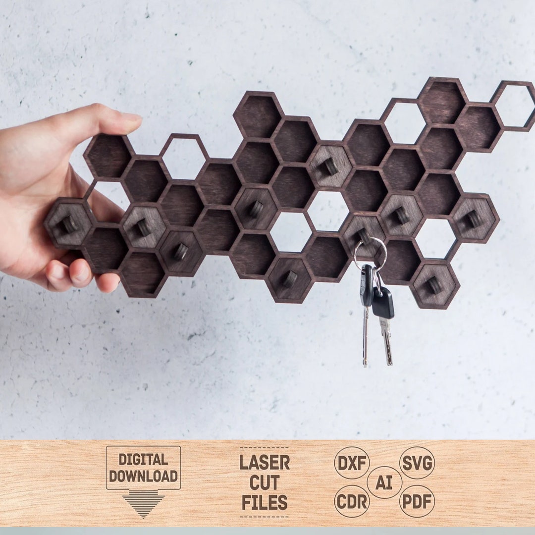 Key Holder Laser Cut, Wooden Key Holder Laser Cut, Wooden Key Hanger ...