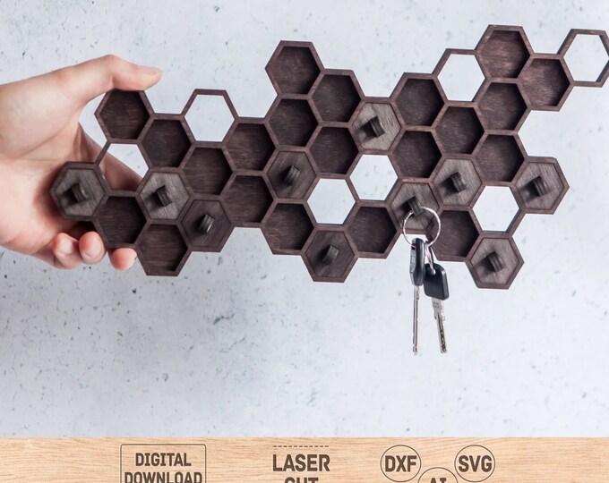 Multilayer Key Holder 4 Bundle Laser Cut File Svg Glowforge Wall Key ...
