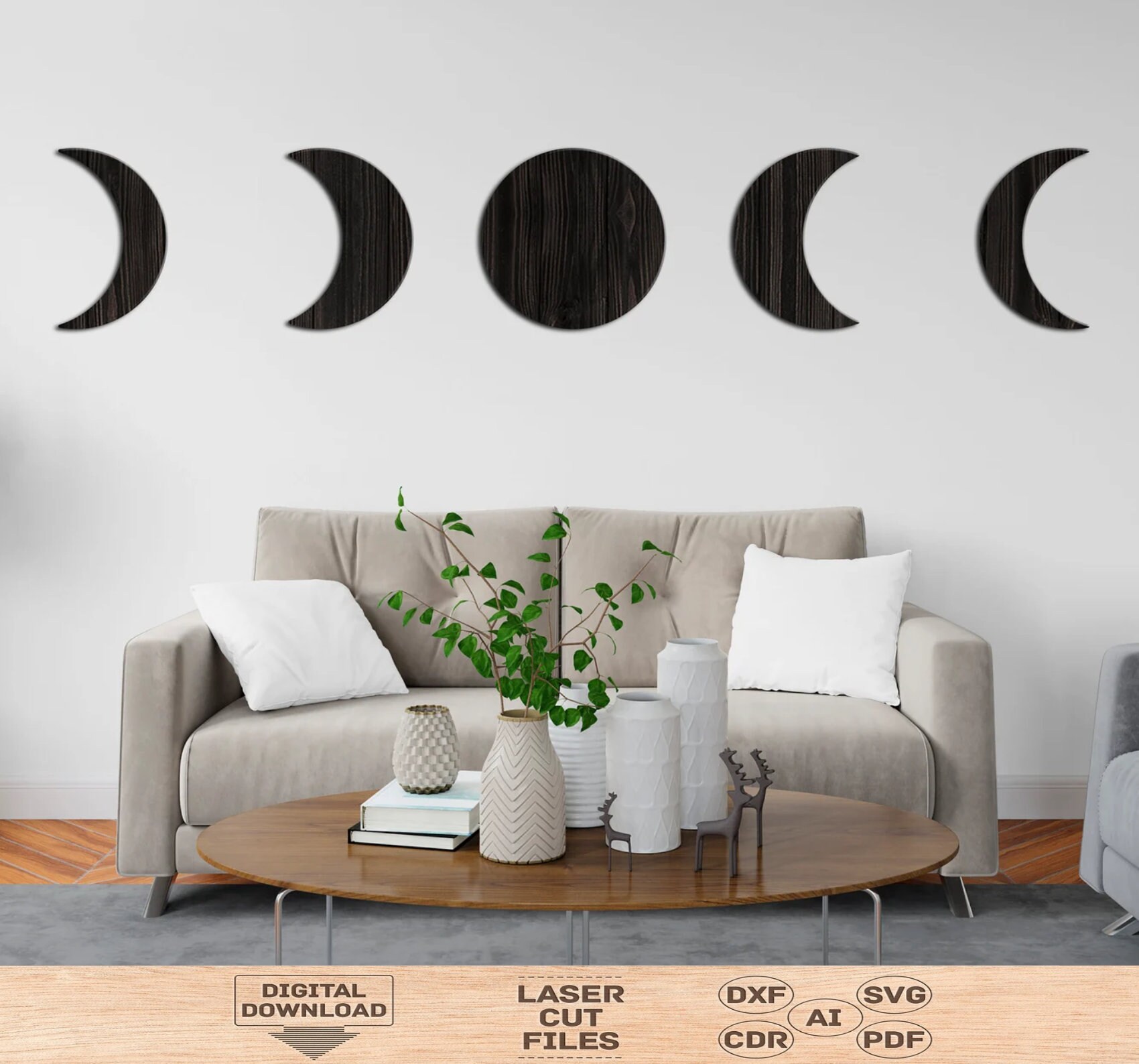 Moon Phase Dxf, Moon Phase Pdf, Moon Phase Svg, Moon Phase Ai, Moon ...