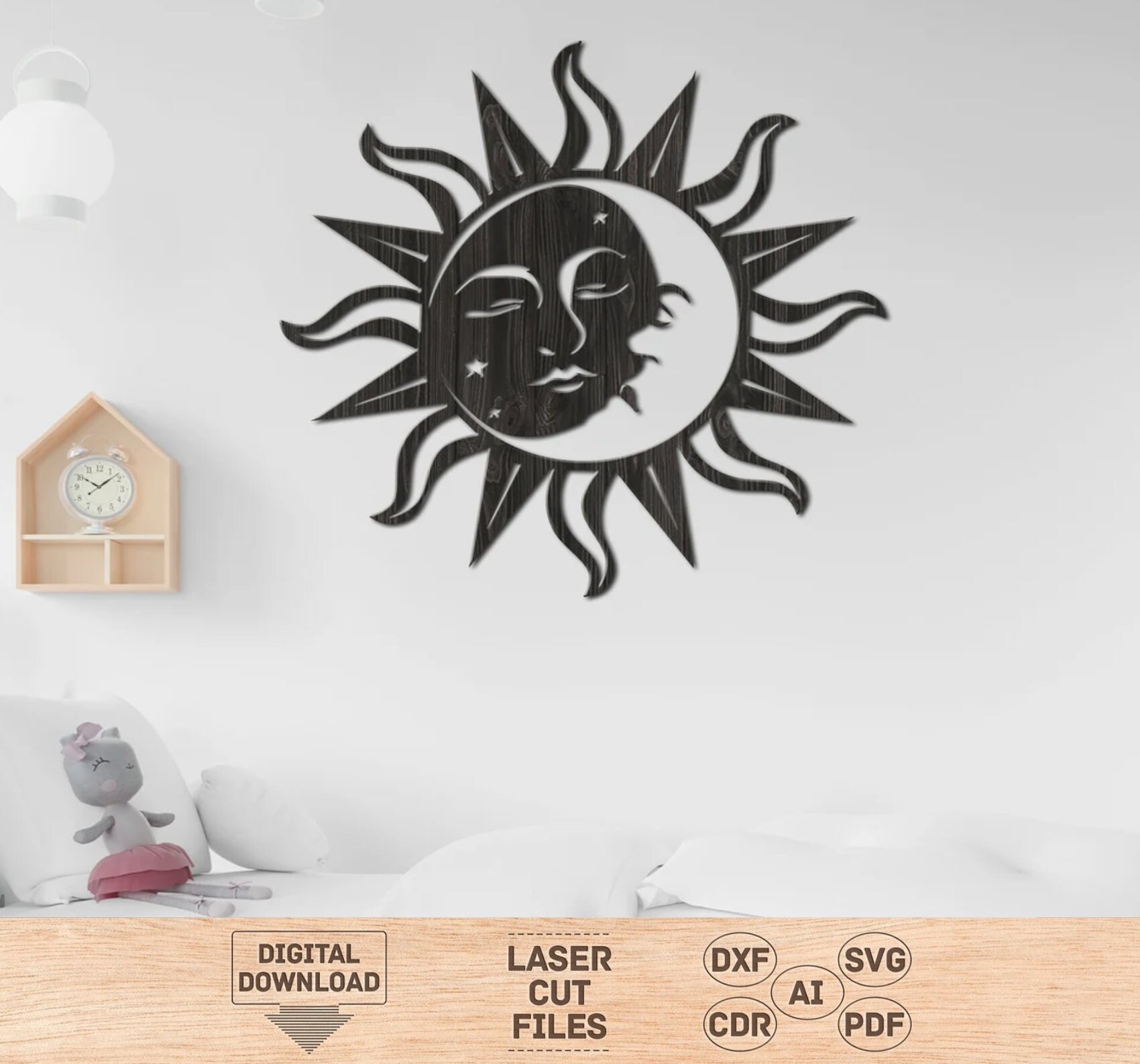 Sun and Moon Pdf, Sun and Moon Cdr, Sun and Moon Svg, Sun Svg, Moon Svg ...