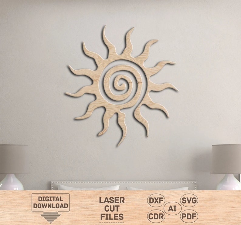 Sun Laser Cut, Wooden Sun Laser Cut, Wooden Sun Svg, Wooden Sun Pdf ...
