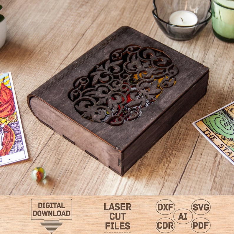 Tarot Card Box Svg, Tarot Card Box Pdf, Tarot Card Box Dxf, Tarot Card ...