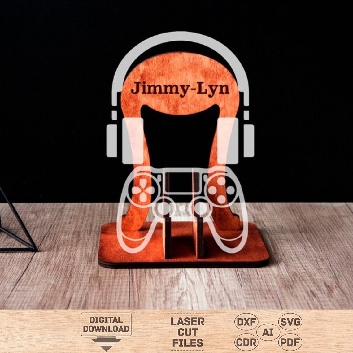 Headphones Holder Svg, Headphones Holder Pdf, Controller Holder Svg ...