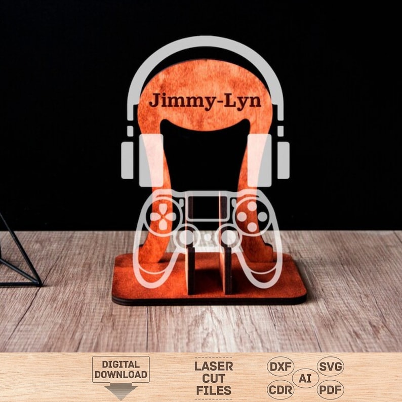 Headphones Holder Svg, Headphones Holder Pdf, Controller Holder Svg ...