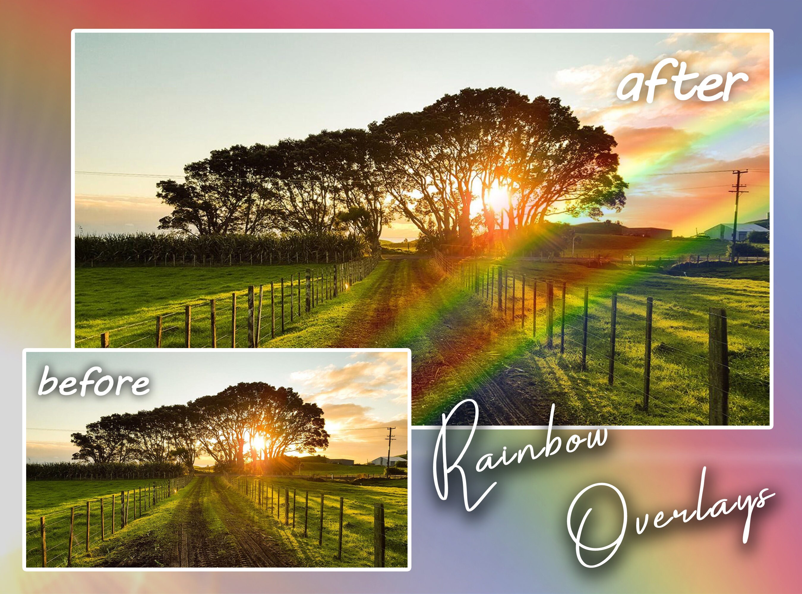 45 Rainbow Overlay,rainbow Overlays for Photoshop,rainbow Photoshop ...