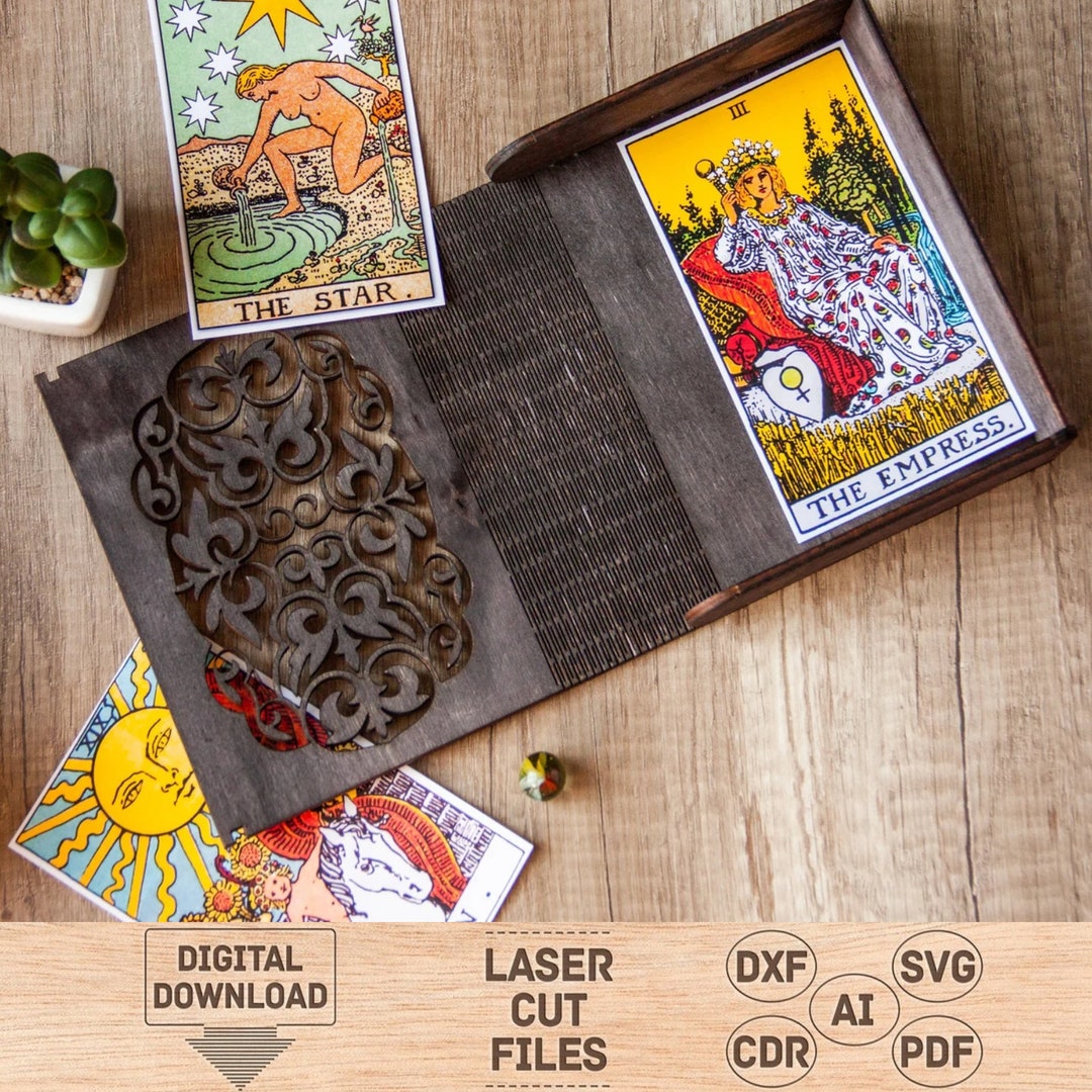 Tarot Card Box Svg, Tarot Card Box Laser Cut, Tarot Card Storage Svg ...