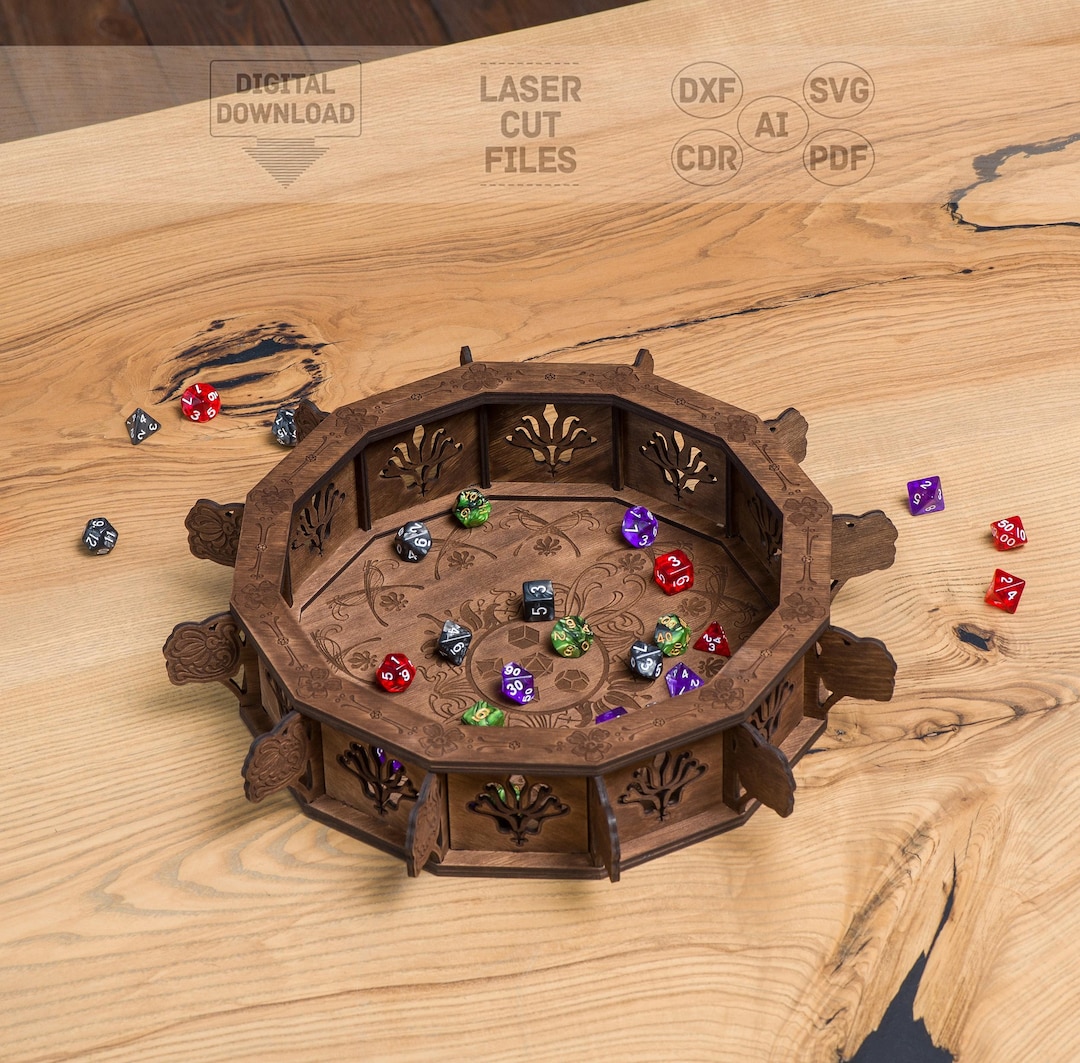 Dice Tray Svg, Dice Tray Pdf, Dice Tray Pattern, Wooden Dice Tray Svg ...