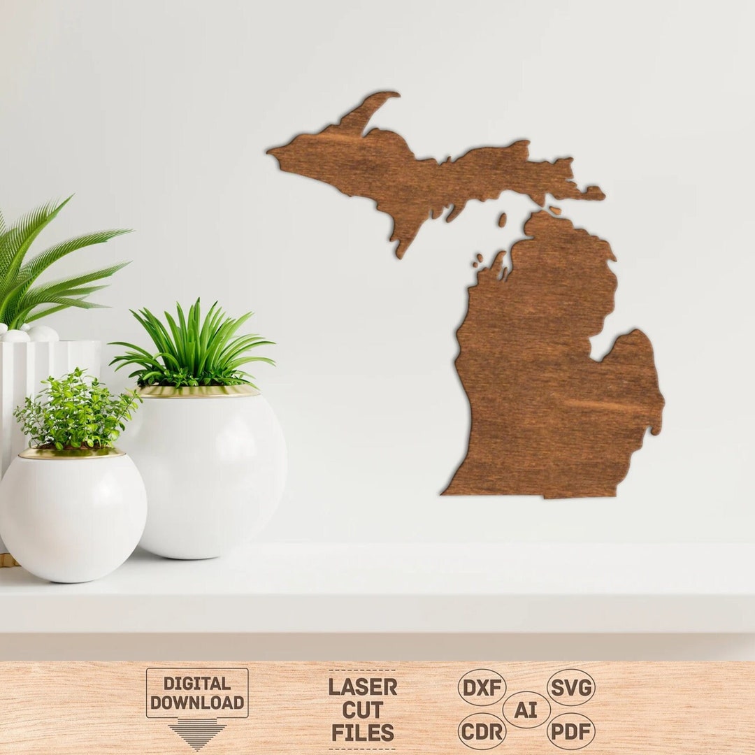 Michigan State Svg, Michigan State Pdf, Michigan State Dxf, Michigan ...