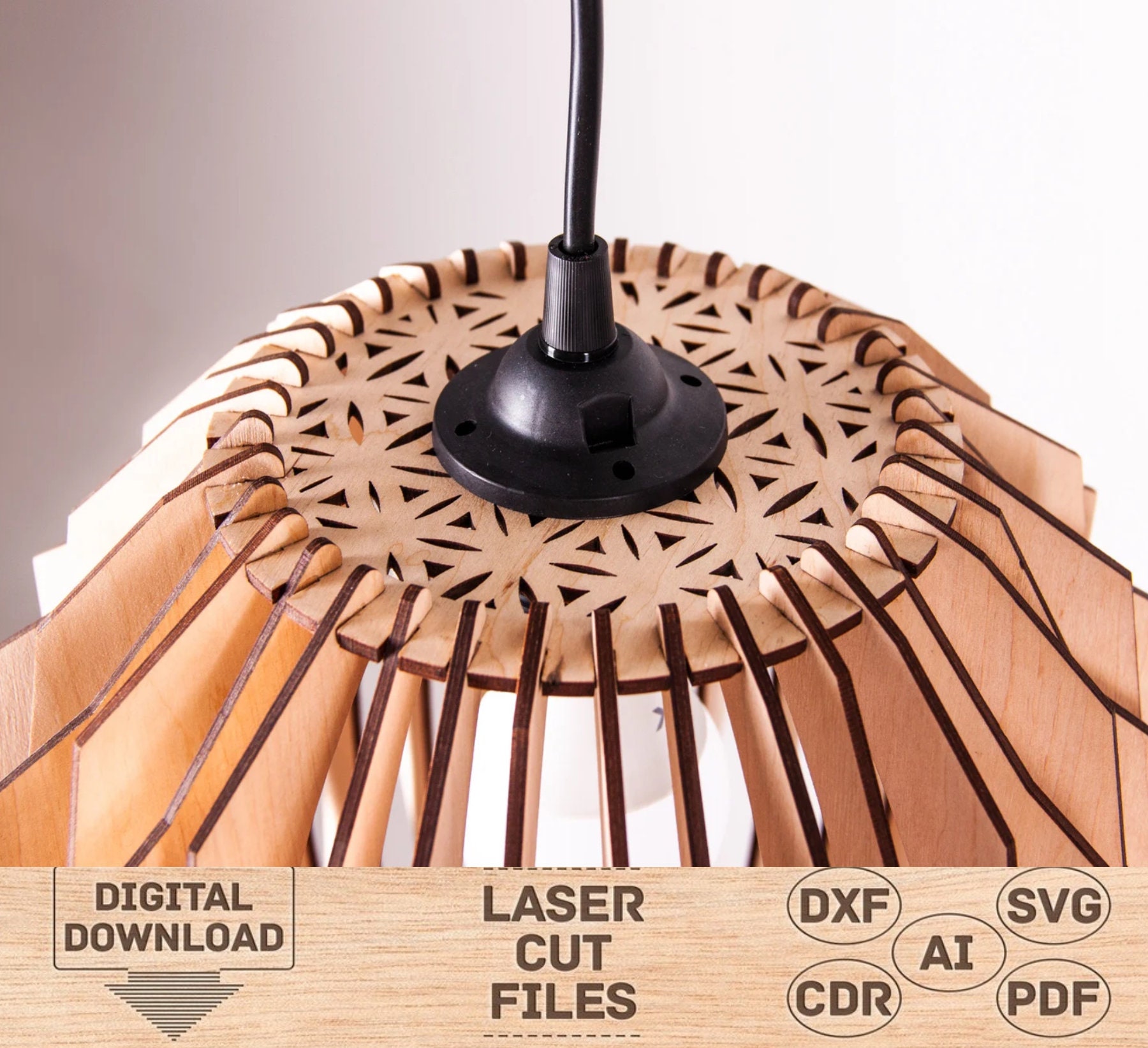 Wooden Pendant Lamp Pattern, Wooden Pendant Lamp Svg, Wooden Pendant ...