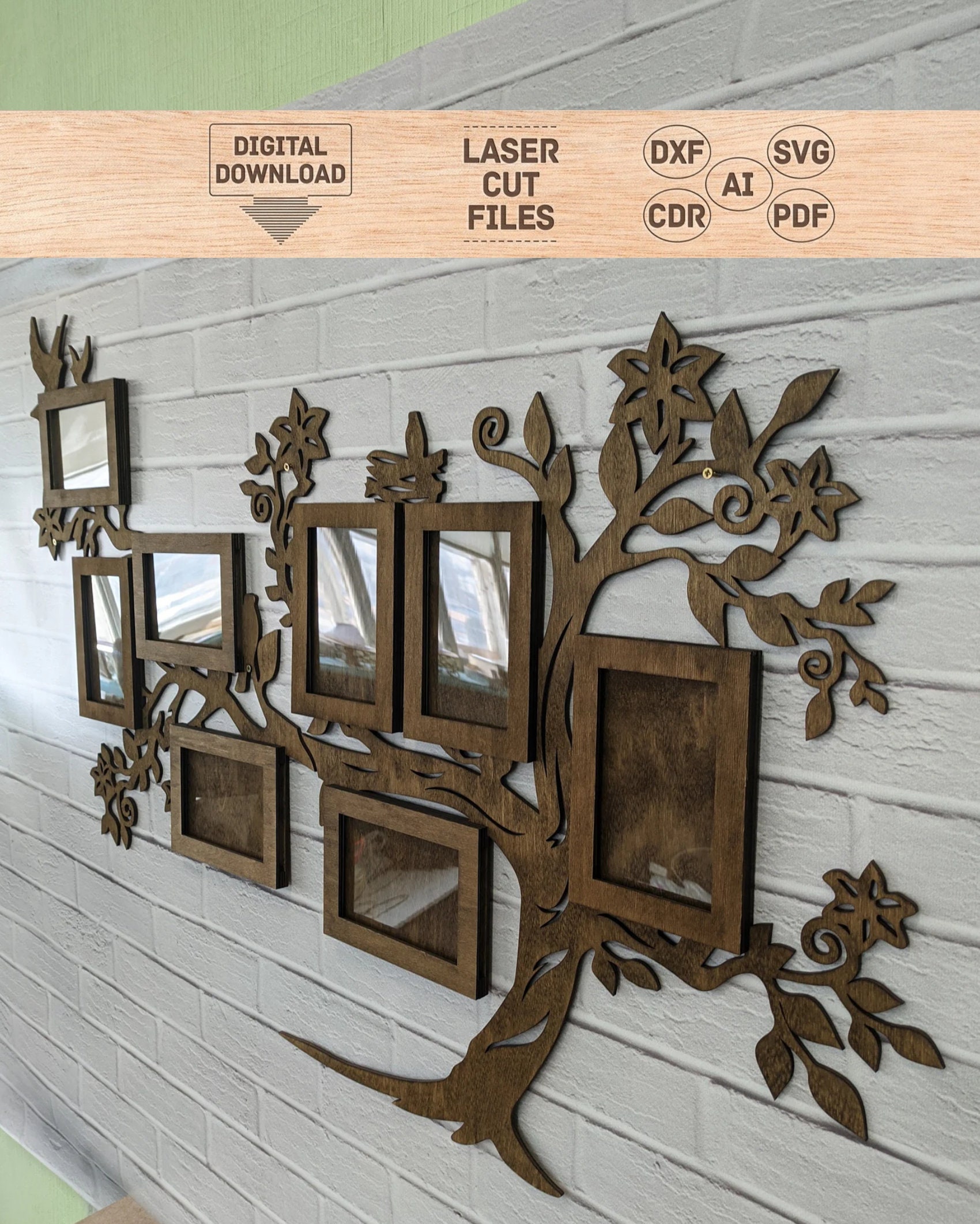 Family Tree Pdf, Family Tree Dxf, Family Tree Wall Art Svg, Family Tree ...