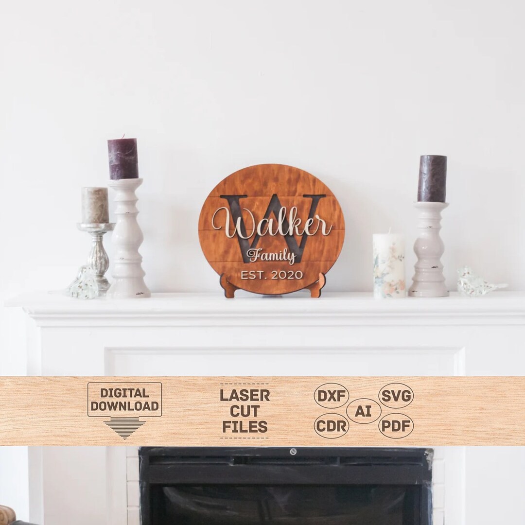 Last Name Sign Svg, Last Name Sign Pdf, Last Name Sign Dxf, Wedding ...