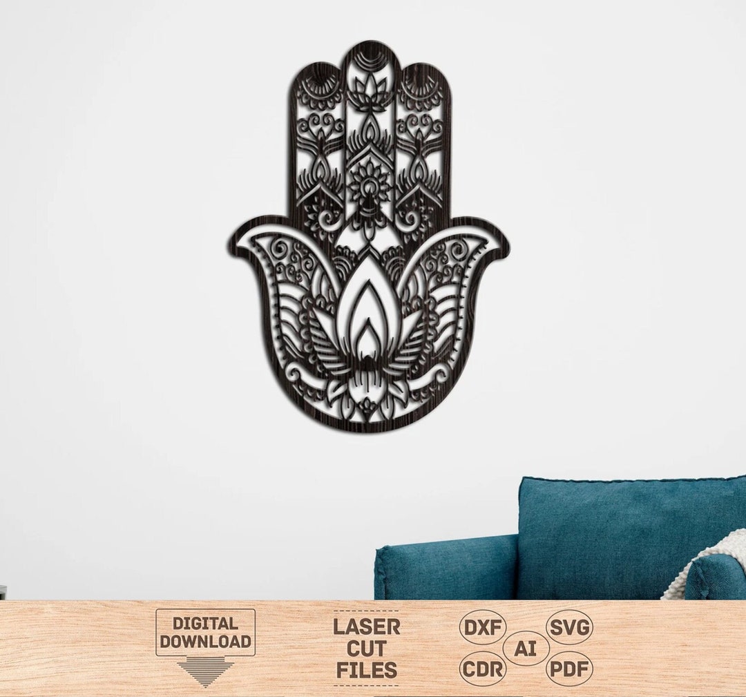 Hamsa Wall Decor Svg, Hamsa Wall Art Svg, Hamsa Wall Decor Laser Cut ...