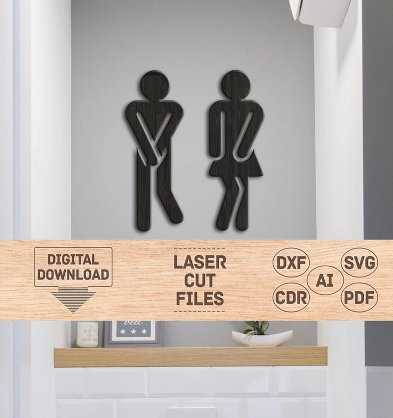 Bathroom Sign Svg, Bathroom Sign Pattern, Bathroom Sign Pdf, Bathroom ...