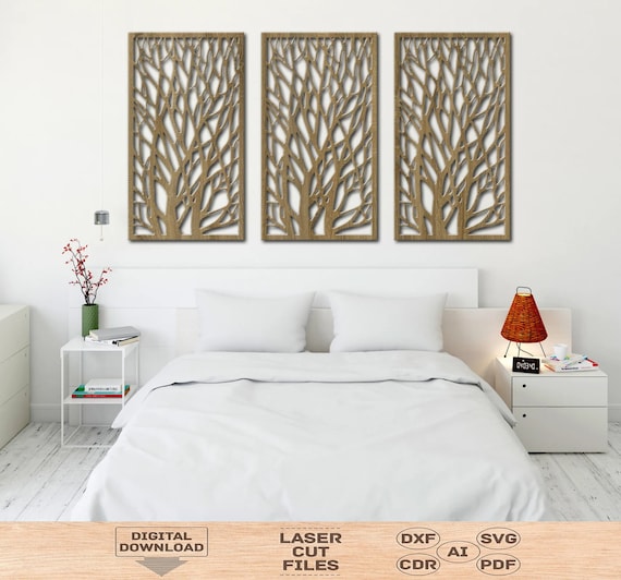 Three Wall Art Laser Cut Wall Art Tree of Life Wall Art 3 - Etsy