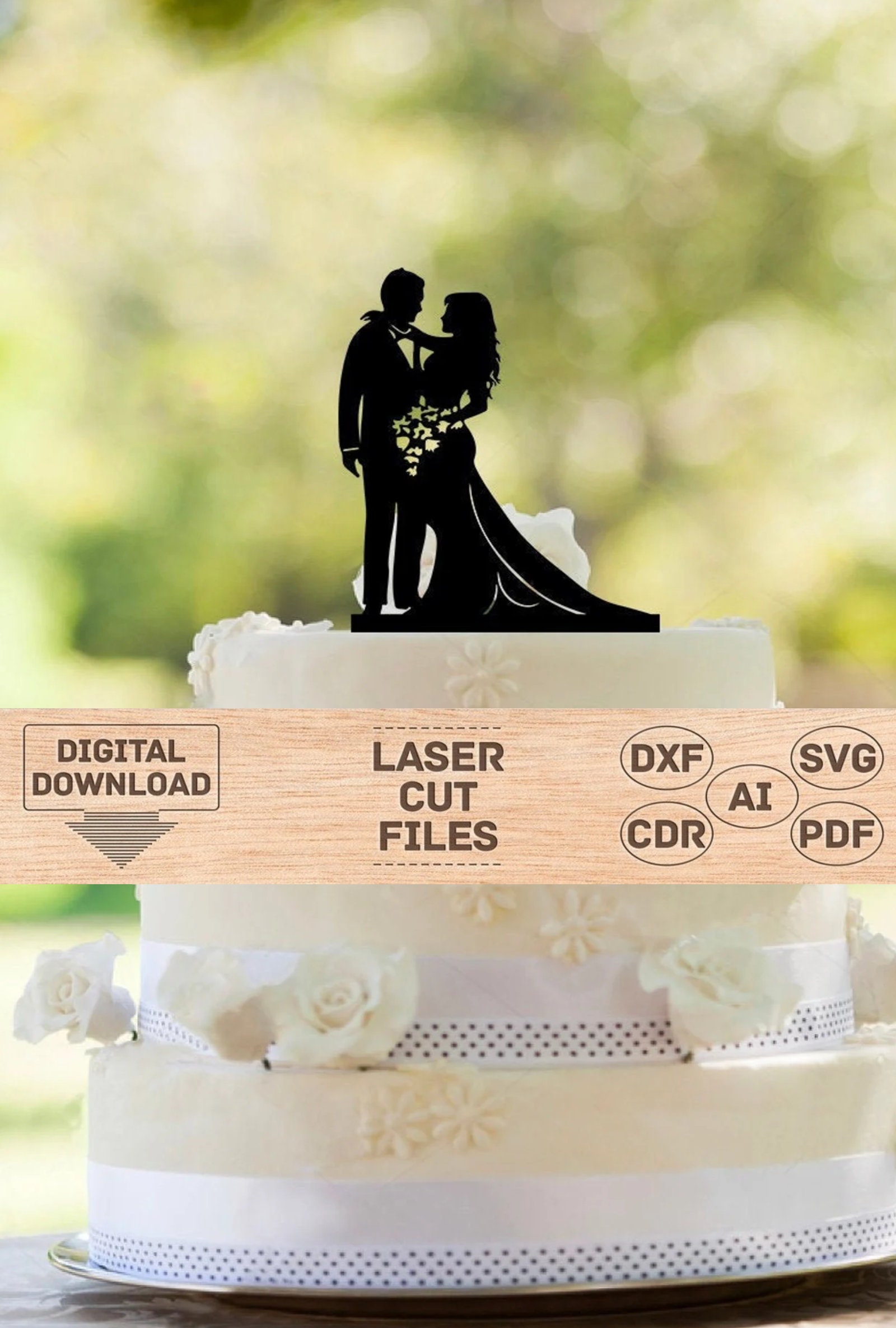 Wedding Cake Topper Svg, Wedding Cake Topper Pdf, Wedding Cake Topper ...