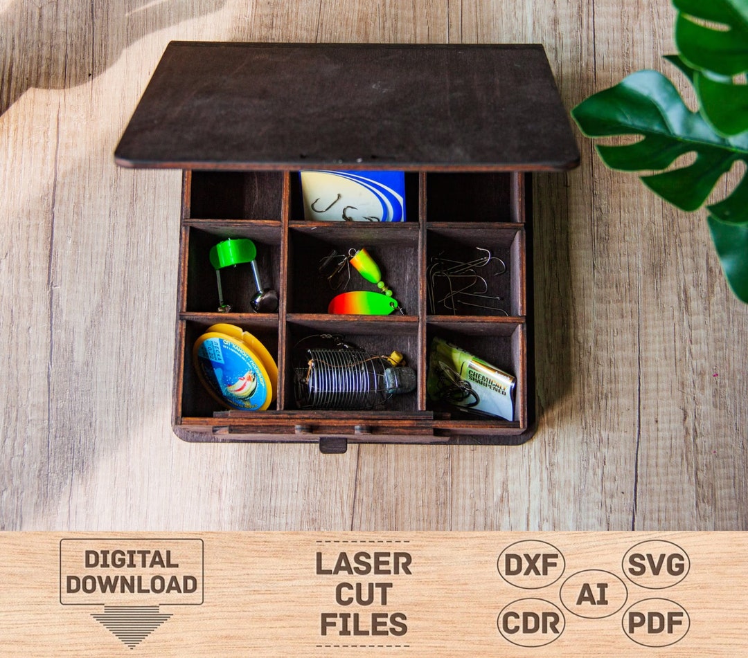 Tackle Box Laser Cut, Tackle Box Svg, Tackle Organizer Svg, Tackle ...