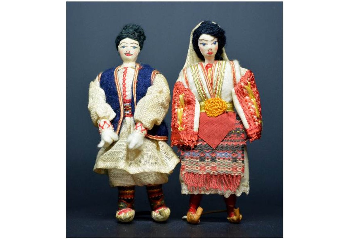 Couple of Collectible Folk Dolls, Vintage, Oriental Origin, in Wire and ...
